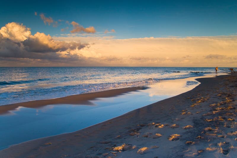 Sea side stock photo. Image of side, sunset, clouds, baltic - 4122008