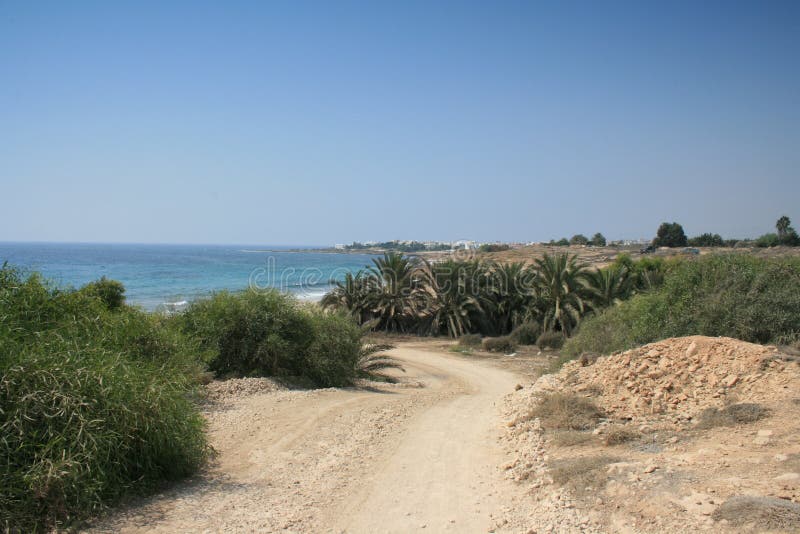 A sea side area in Paphos stock image. Image of stones - 6293743