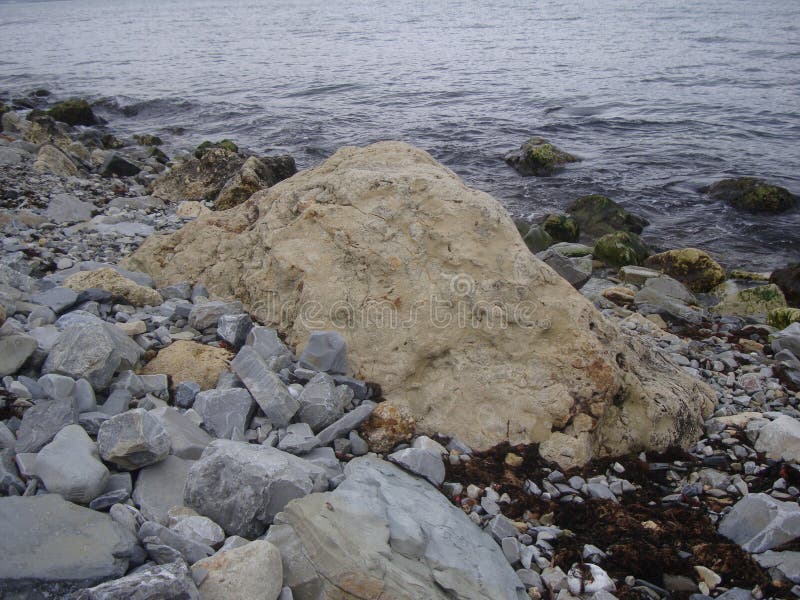 Sea side with big stone stock photo. Image of stone, retriever - 88638594