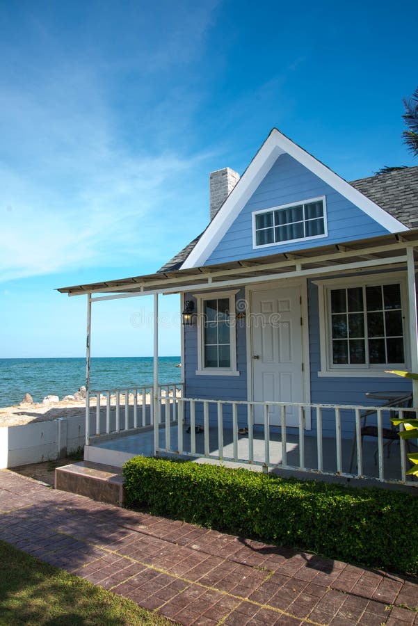 Sea side home in vacation. stock image. Image of temple - 117360945
