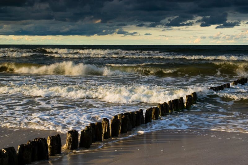 Sea side II stock image. Image of sunset, wave, water - 4122035