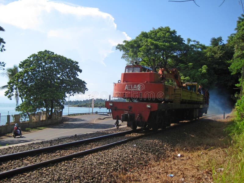 Sea Side Railway at Merak Area Editorial Stock Photo - Image of coast ...