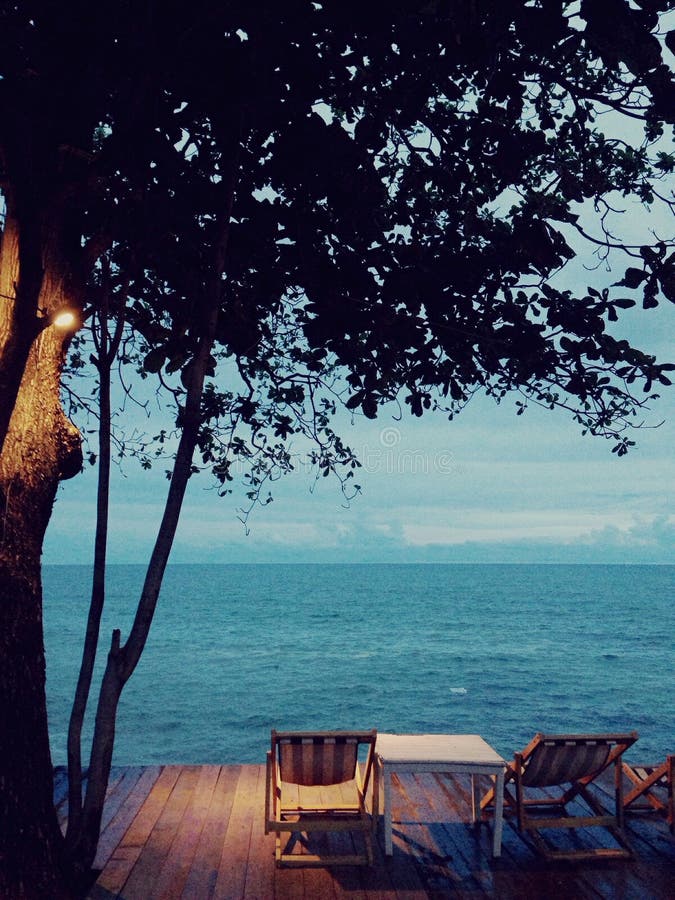 Sea side sun bed stock photo. Image of side, dining, beach - 43780628