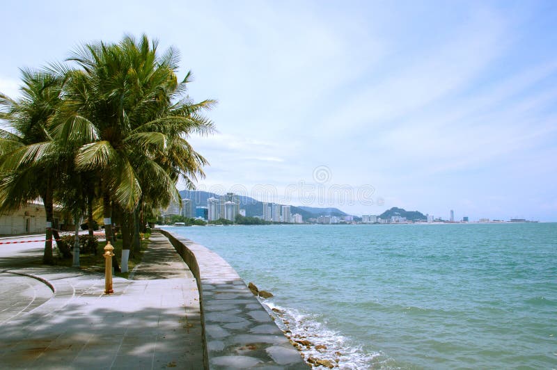Sea Side View stock photo. Image of waves, rock, buildings - 4759598