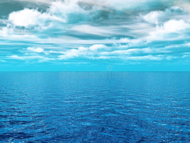 Sea sky stock illustration. Illustration of flood, cyan - 5371075