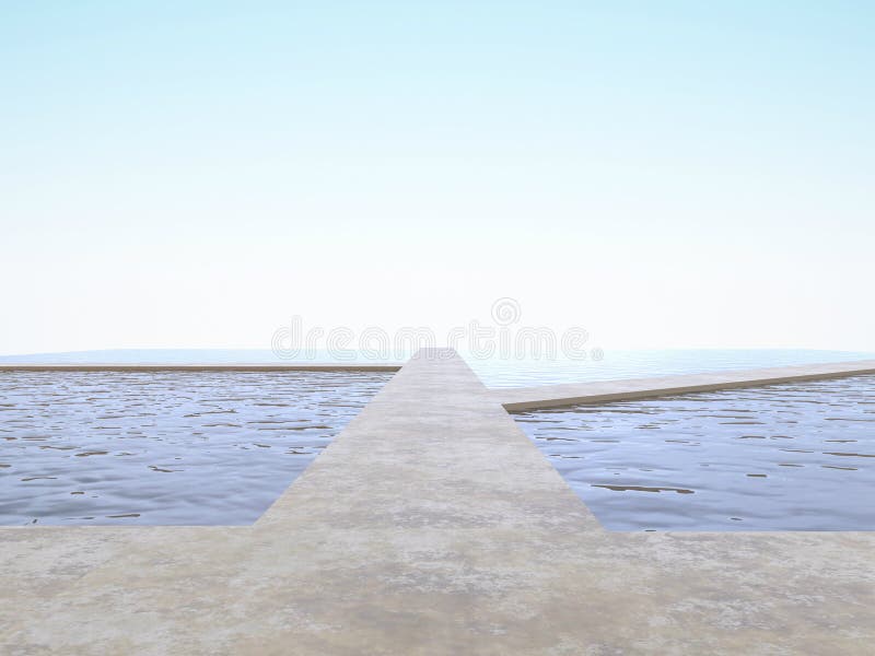 Sea Sky Bridge - Beach View from Summer and Background Stock Image ...
