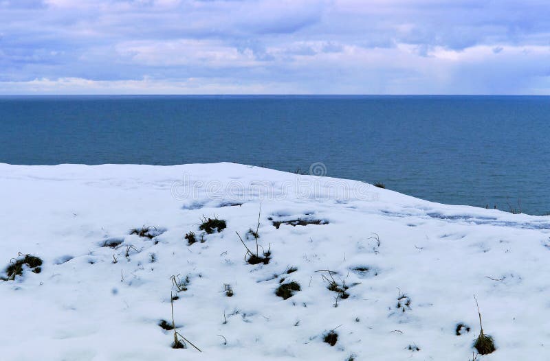 Sea, Sky, Clouds, Snow, Winter Stock Photo - Image of clouds, bright ...