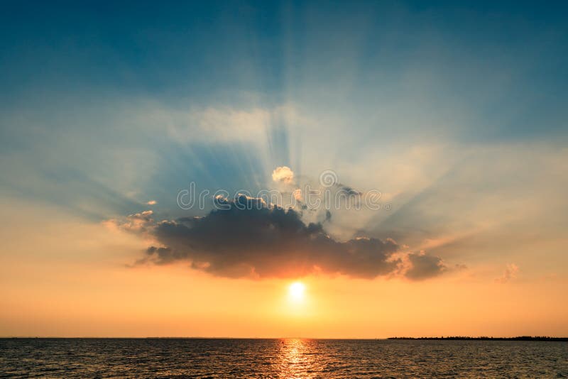 Sea and Sky Natural Scenery at Summer Sunset Stock Image - Image of ...