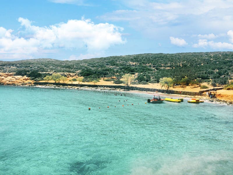 Sea, Sky and Shore in Crete, Greece Stock Photo - Image of sunlight ...