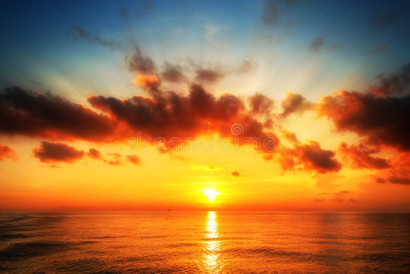 Sea and Sky in Sun Set Time Stock Image - Image of beautiful, golden ...