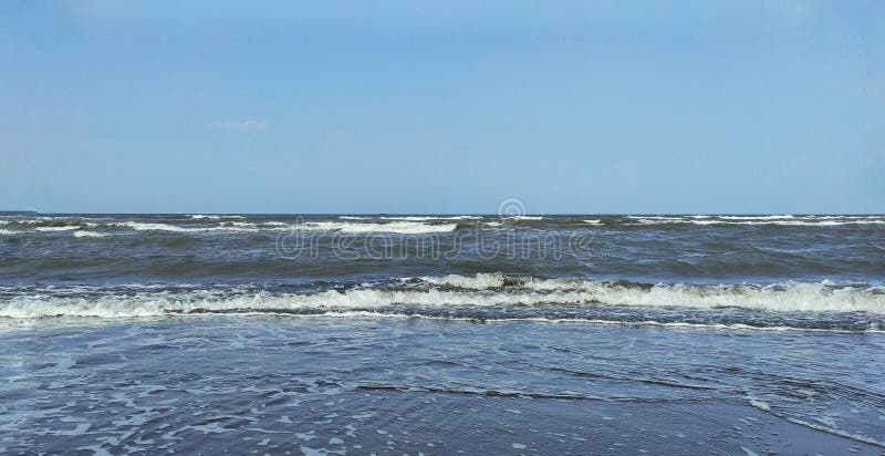 Sea with Small Waves and Blue Sky Stock Photo - Image of green, water ...