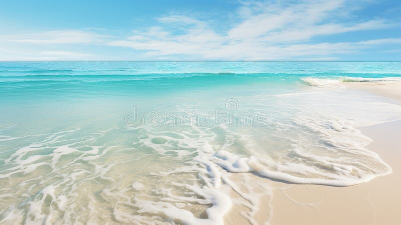 Sea Soft Wave on the White Sand Beach Stock Image - Image of paradise ...