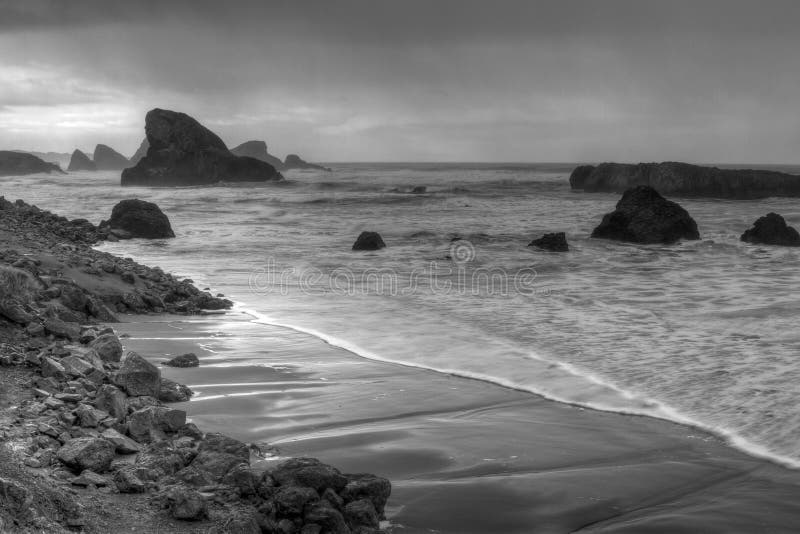 Sea Spires Along Oregon Coast Stock Photo - Image of pacific, power ...