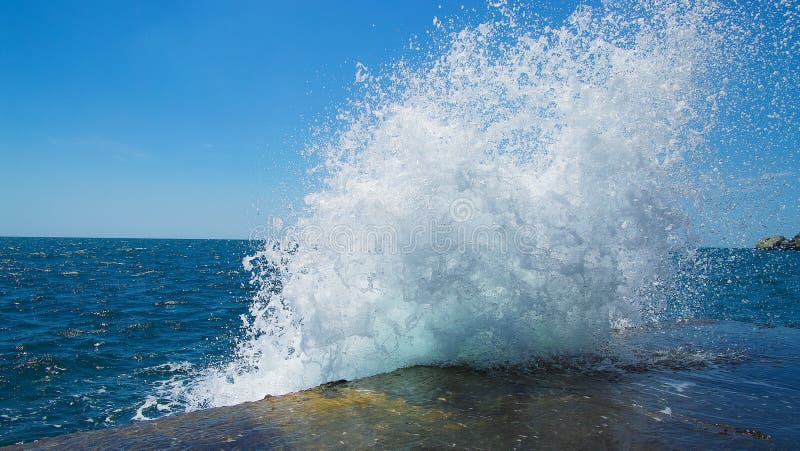 Sea splash stock image. Image of shore, sunlit, splash - 42023797
