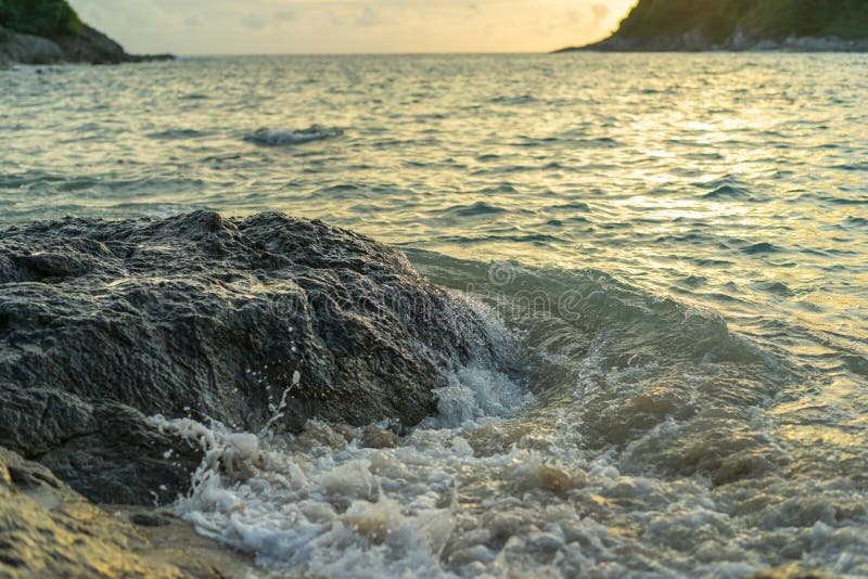 Sea splashes on stone stock image. Image of storm, cliff - 251359489