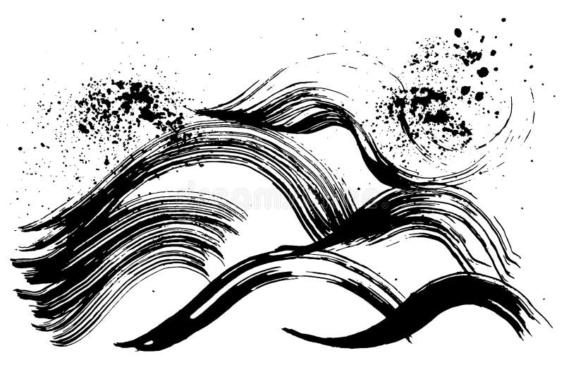 Brush stroke lines stock vector. Illustration of calligraphy - 38882808