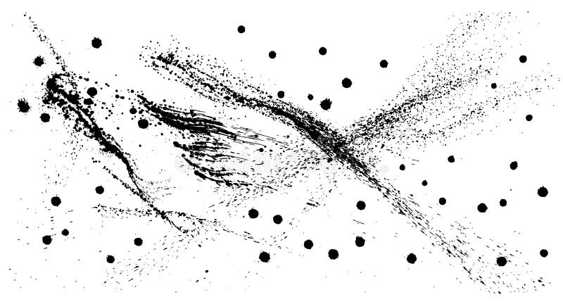 Sea Spray. Brush Stroke Wave. Ink Art. Stock Illustration ...