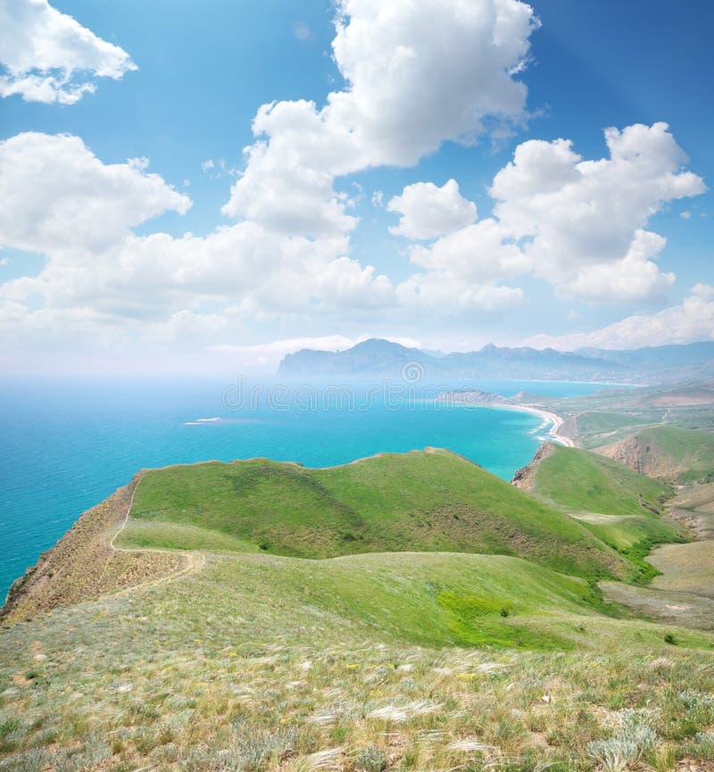 Sea spring bay stock image. Image of cliff, scene, natural - 170786915