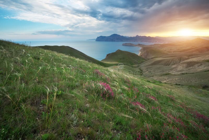 Sea Spring Bay. View from the Mountain Stock Photo - Image of scene ...