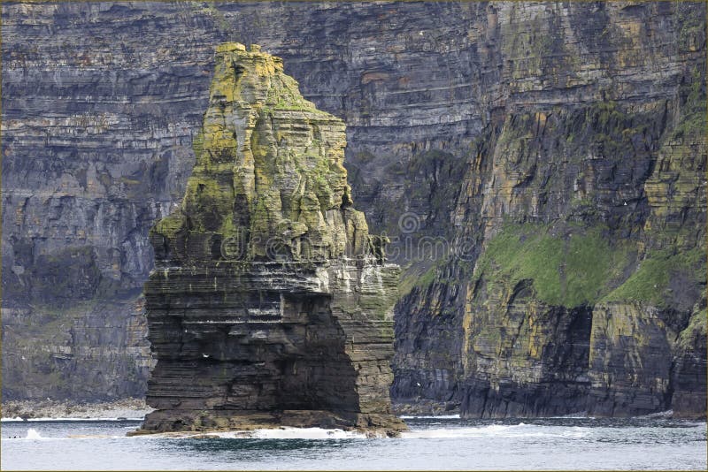 A Sea Stack of Rock at the Cliffs of Moher Stock Image - Image of ...