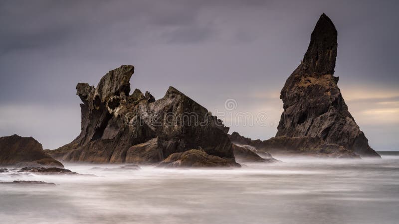Sea Stacks Along the Ocean at Shi Shi Beach Stock Image - Image of ...