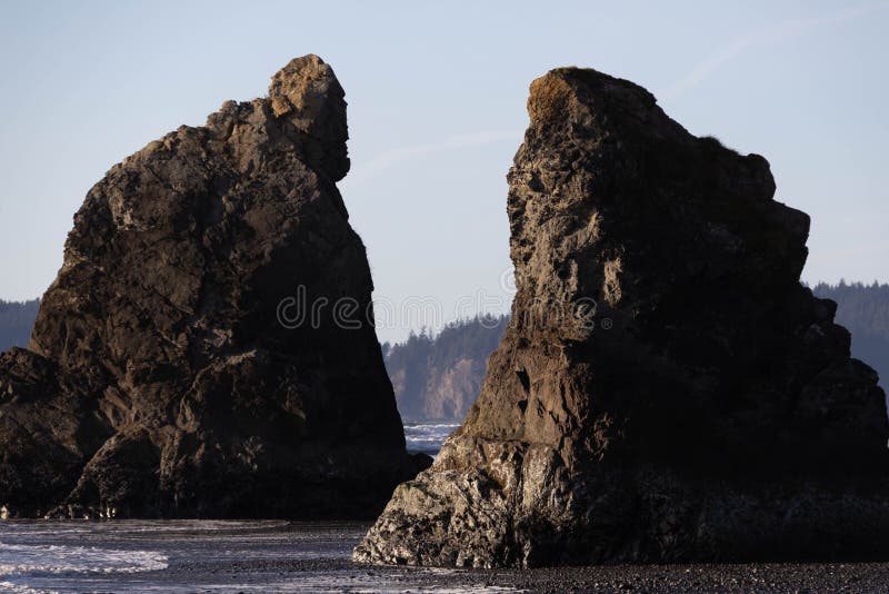 Sea Stacks on the Coast of Olympic National Park on Ruby Beach Stock ...