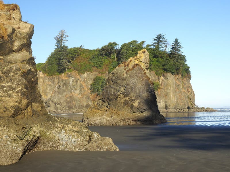 Sea Stacks at Ruby Beach Washington at Low Tide Stock Image - Image of ...