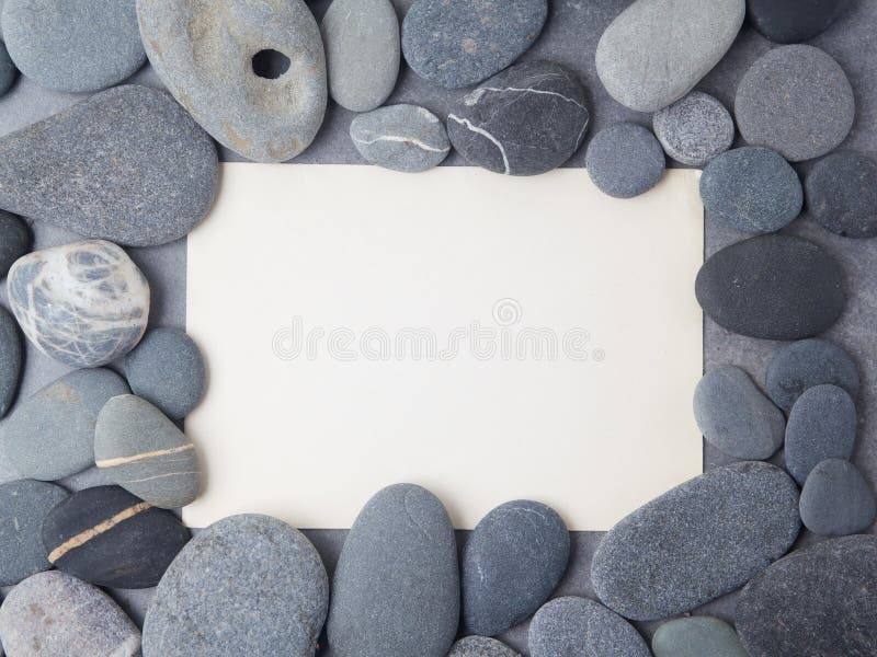 Sea Stone Frame Border Background. Top View. Flat Lay Stock Image ...