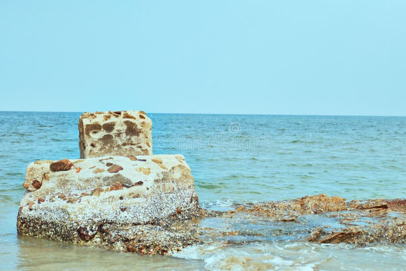 Stone Pillars, Ocean In Background Stock Image - Image of spain, copy ...