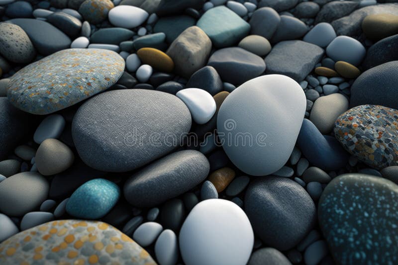 Sea Stones Background. Illustration Generative AI Stock Illustration ...