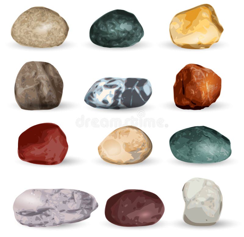 Vector See Stones And Pebbles Collection On White Stock Vector ...