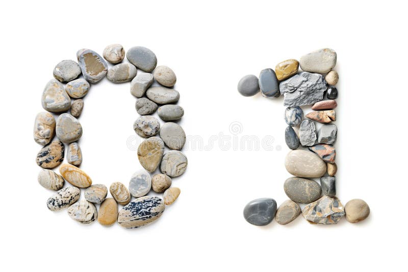 Sea Stones Number "0" and "1" Isolated Stock Illustration ...