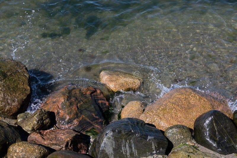 Sea Stones Rocks Washed by Sea Waves-seascape Stock Image - Image of ...