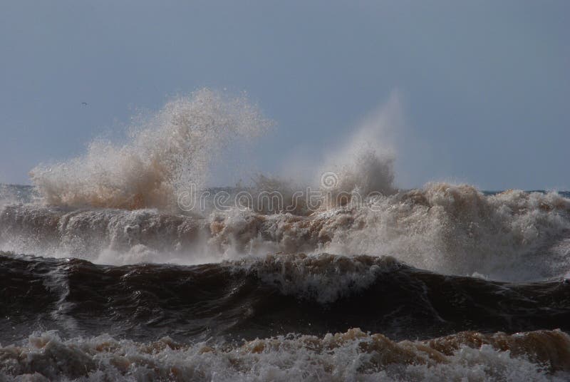 Sea Storm and Crashing Waves Mediterranean Sea Stock Photo - Image of ...