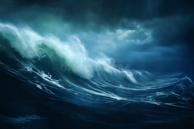 Sea Storm, Dramatic Stormy Sky with Clouds Over Waves for Abstract ...