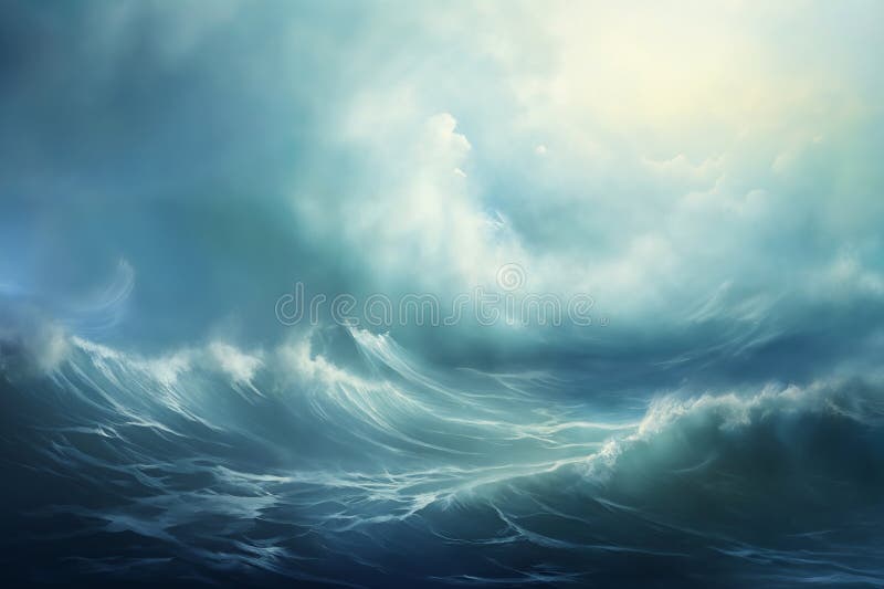 Sea Storm, Dramatic Stormy Sky with Clouds Over Waves for Abstract ...