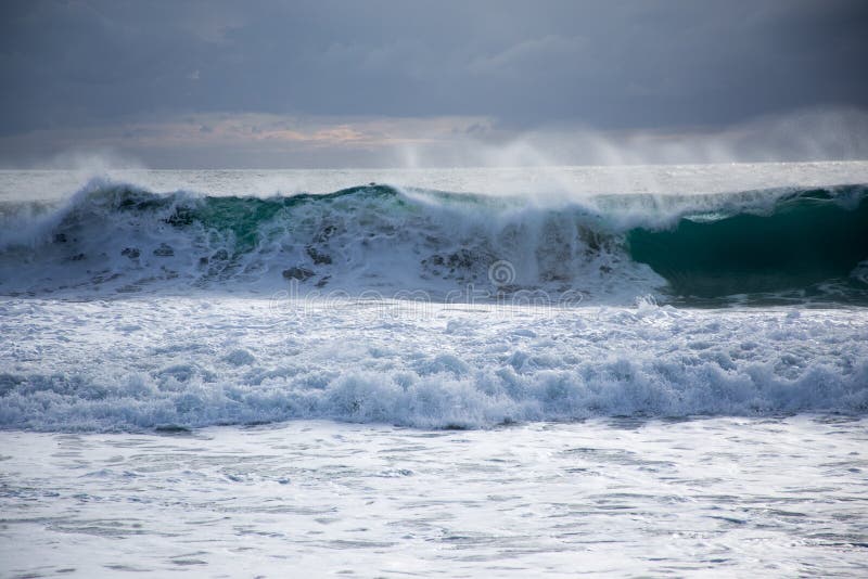 Sea storm with large waves stock photo. Image of black - 87037296