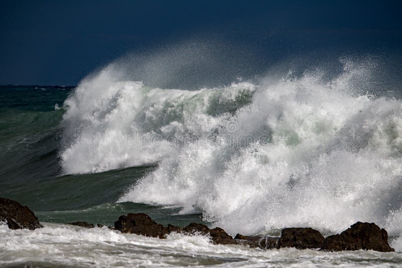 Sea Storm Tempest on the Coast Stock Photo - Image of seascape, huge ...