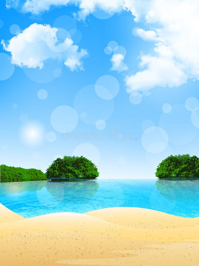 Sea Summer Landscape Background Stock Illustration - Illustration of ...