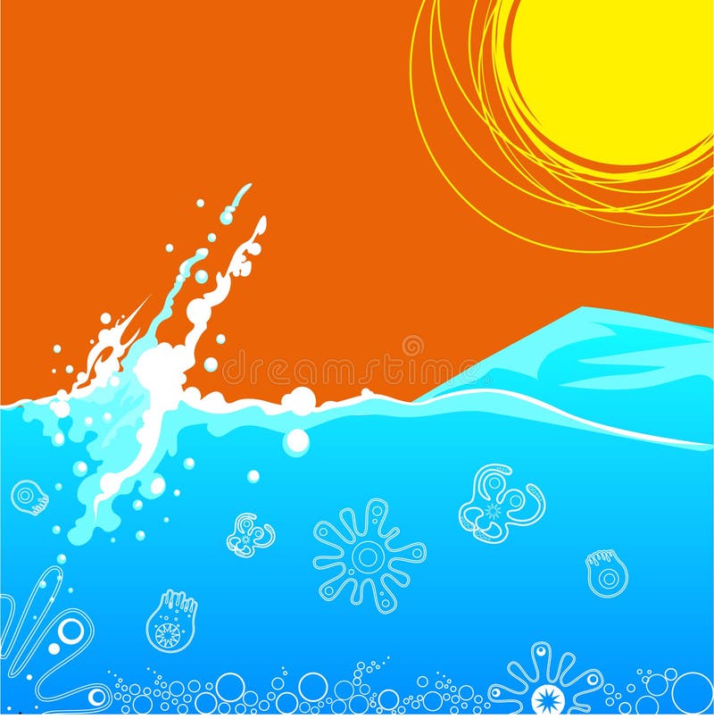Ocean Beach Sun Abstract stock vector. Illustration of frame - 2850664