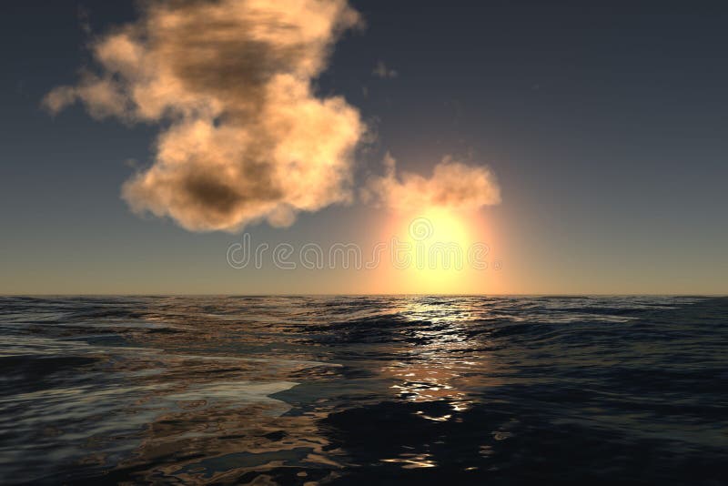Sea sundown stock image. Image of warm, paradise, mist - 12867101