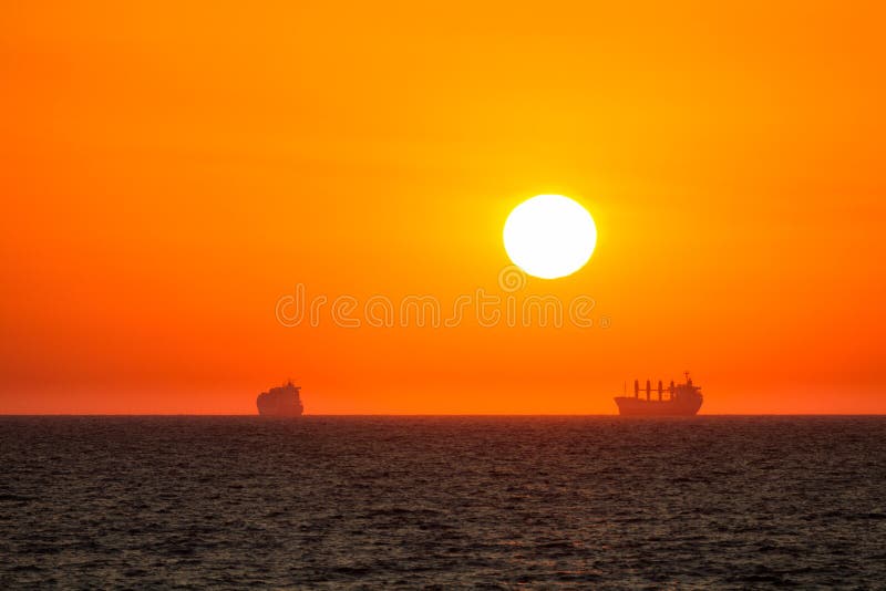 Sea sunrise stock photo. Image of peaceful, logistics - 57950122