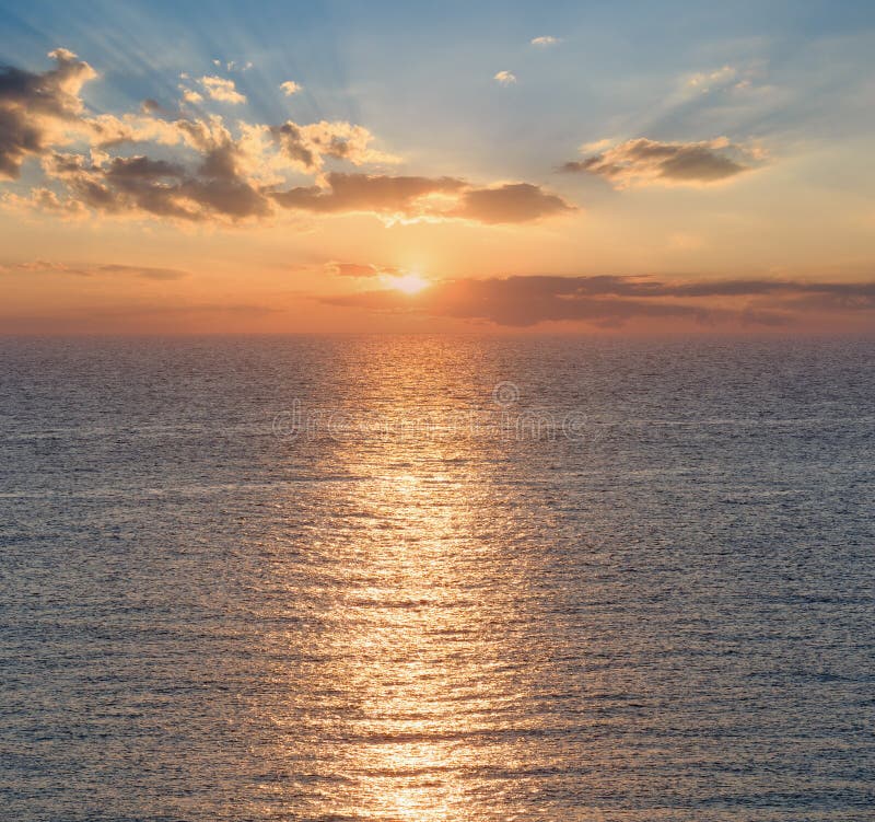 Sea Sunrise View with Sut Track Stock Photo - Image of beautiful ...