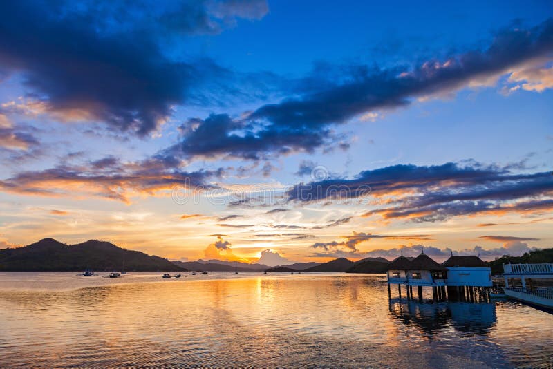 Penang sunset stock image. Image of dusk, horizon, urban - 3148769
