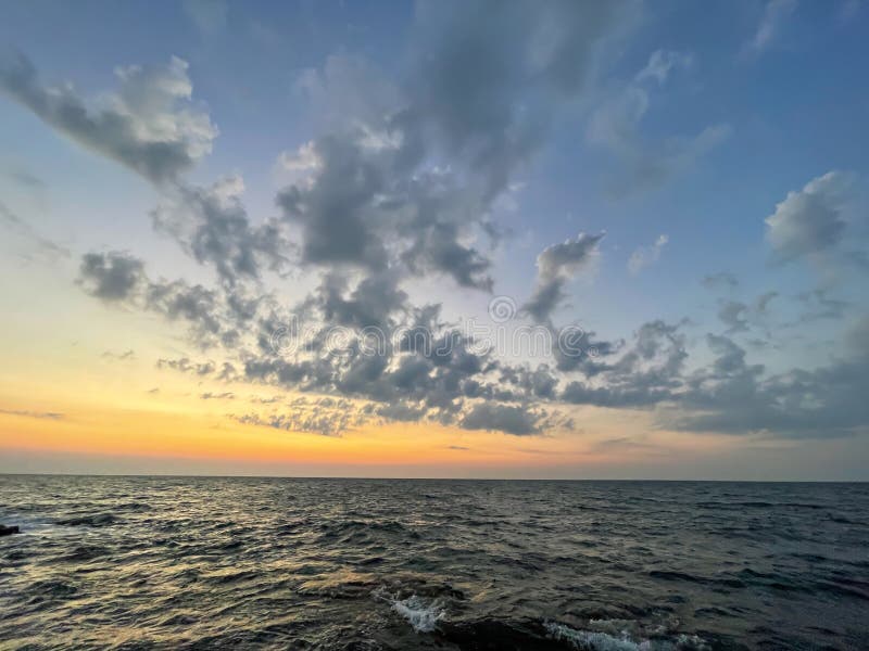 Sea Sunset Nature Sea Voyage Walk Sky in the Clouds Stock Image - Image ...