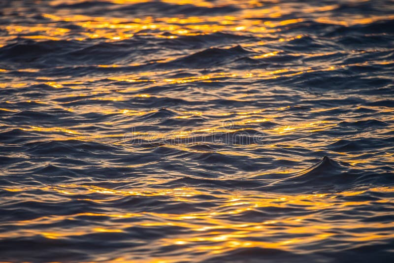Sea Sunset and Ocean Ripples Waves As Water Texture Background Stock ...