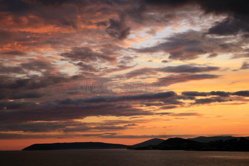Sea Sunset Over Split, Croatia Stock Image - Image of coast, outdoors ...