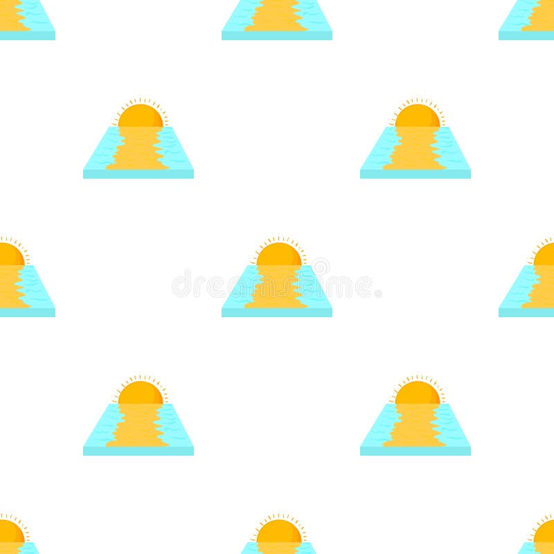 Sea Sunset Pattern Seamless Vector Stock Vector - Illustration of ...