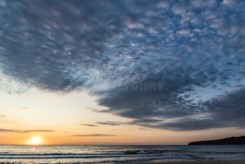Sea Sunset or Sunrise with Amazing Clouds Stock Photo - Image of color ...