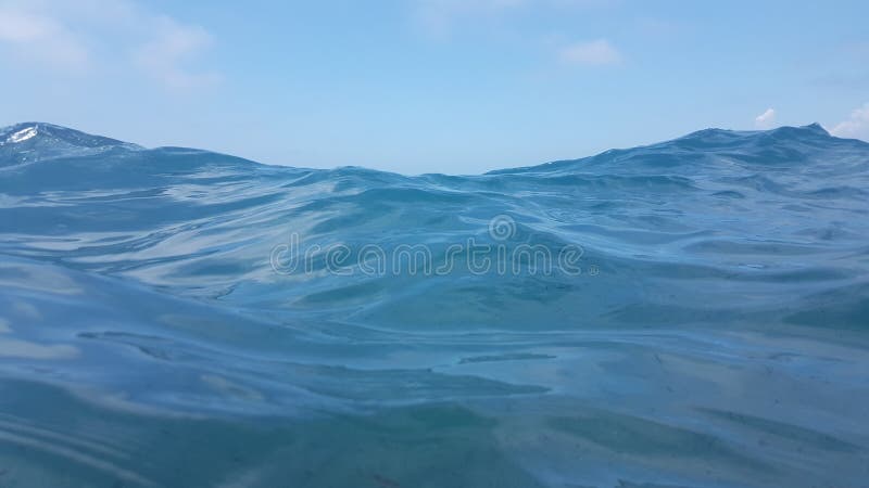 Sea Surface Waves Diving Blue Sea Stock Photo - Image of clear ...